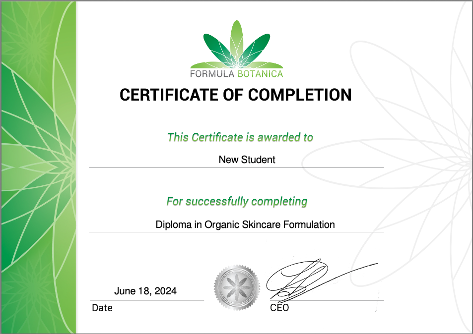Will I receive a Certificate when I complete my course? – Formula Botanica